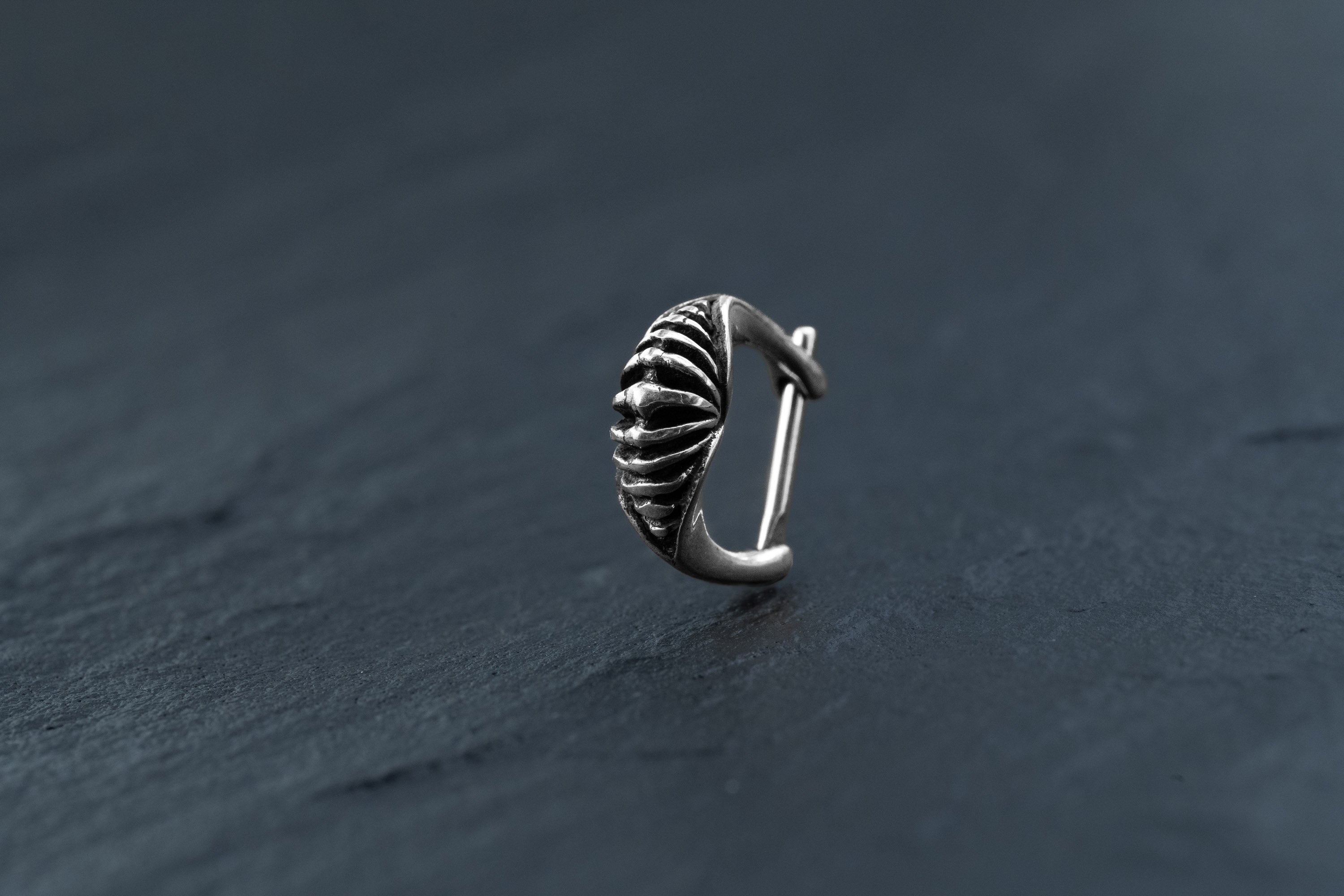 DIARA Biomechanical Clicker Hoop Septum Nose Ring in Silver | 16 gauge ...